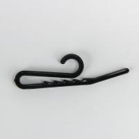 China Sticker Logo Simple Small Black Plastic Sock Hangers For Display for sale