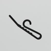 China Sticker Logo Simple Small Black Plastic Sock Hangers For Display for sale