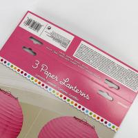 China Pink Logo Printed Promotional 24cm Lantern Paper Header Cards For Packaging for sale