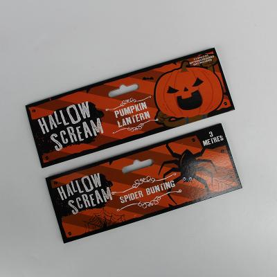 China Custom Hallow Scream Spider Bunting Paper Header Cards Printing For Display for sale