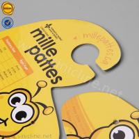 China Eco Friendly Cardboard Hangers Customized Cute Yellow Kids Shoe Hanger for sale
