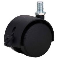 China 50mm threaded stem double wheel furniture castors for sale