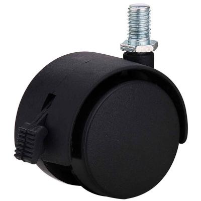 China 50mm threaded stem double wheel furniture castors for sale