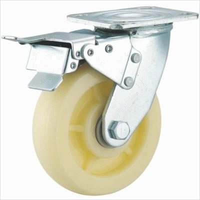 China 6 inch  heavy duty locking casters nylon castors trolley wheels for sale