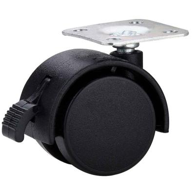 China 50mm nylon double wheel furniture castors for sale