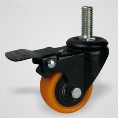China 1.5 inch orange PU casters for sale