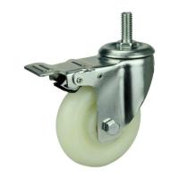China 3 inch threaded stem casters with brakes nylon caster wheel locking wheels for sale
