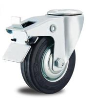 China 8 inch industrial rubber wheel swivel caster with bolt hole locking wheels for sale