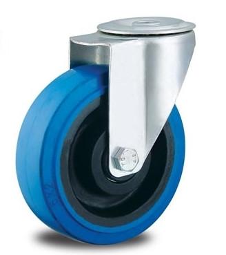 China 6 inch bolt hole caster swivel wheels hollow kingpin caster rubber castors for sale