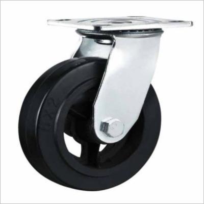 China 4 inch  heavy duty rubber wheels iron casters rubber caster for sale