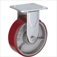 China heavy duty  PU cast iron casters 4 inch for sale