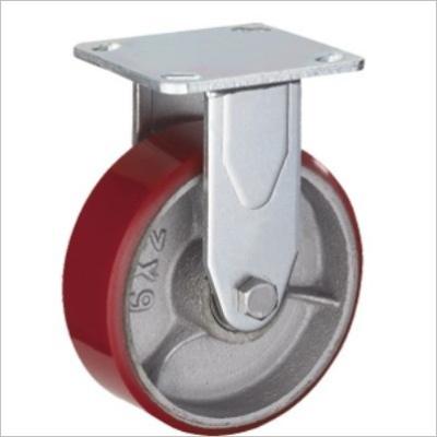 China heavy duty  PU cast iron casters 4 inch for sale