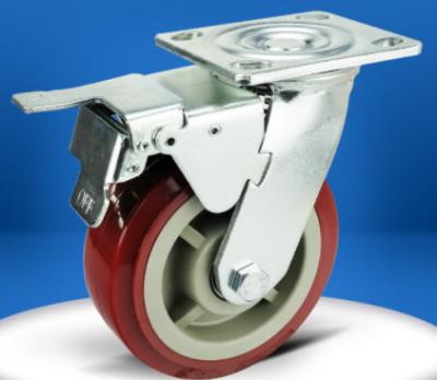 China 5 inch heavy duty casters with brakes for sale