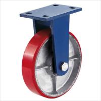 China cast iron wheel extra heavy duty red PU casters 1500lbs for sale