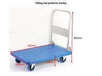 China plastic platform truck trolley pushcart 600lbs for sale