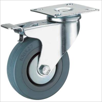 China locking wheels small caster rubber casters furnture castors 5 in for sale