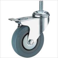 China locking wheels rubber caster stem mount casters tiny caster 4 in for sale