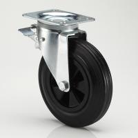 China Rubber Caster Wheels For 660 Litre Wheelie Bin 8inch for sale