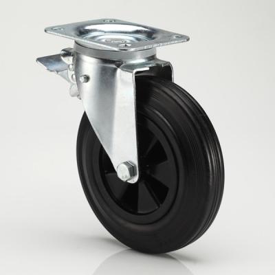 China Rubber Caster Wheels For 660 Litre Wheelie Bin 8inch for sale