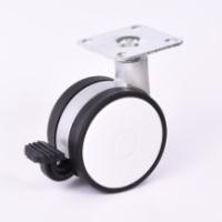 China 2.5'' Urethane Twin Caster With Brakes For Furniture And Sofa for sale