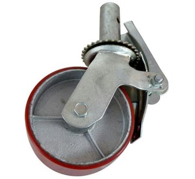China 6 Inch Polyurethane Casters Heavy Duty Scaffold Wheels Falsework And Formwork 270kgs for sale