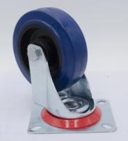 China 4'' Trolley Wheels Rubber Wheel Industrial Casters Wooden Floor 100mm for sale