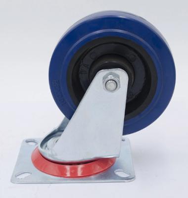 China 6'' Industrial Trolley Wheels Rubber Castors Hardwood Floor 160mm for sale