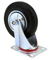 China 6'' Heavy Duty Trolley Wheels Industrial Castors Rubber Castors 150kg for sale