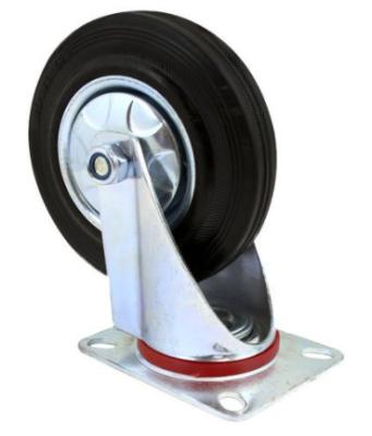 China 6'' Heavy Duty Trolley Wheels Industrial Castors Rubber Castors 150kg for sale