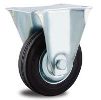 China 5 Inch Trolley Wheels Rubber Castor Wheel Fixed Caster Wheels For Cement for sale