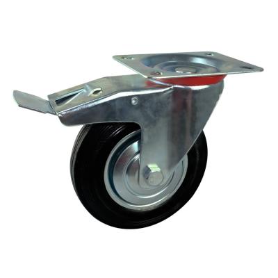 China 8 Inch Swivel Caster Wheels With Brakes Locking Castors Locking Cart Wheels 200mm for sale