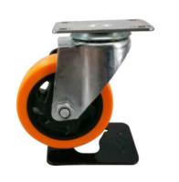China 4 Inch Swivel Wheels Polyurethane Wheels Plastic Caster Zinc Coated for sale