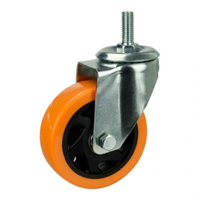 China 4 Inch Threaded Stem Casters PU Caster Wheel Stem Castors for sale