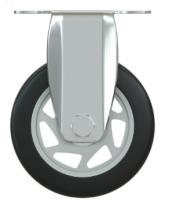 China 100mm Pu Caster Rigid Wheels Zinc Coated for sale