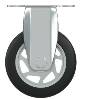 China 100mm Pu Caster Rigid Wheels Zinc Coated for sale