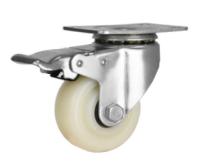 China 75mm swivel castors with brakes nylon casters double locking casters for sale