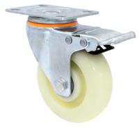 China 100mm Lockable Caster Wheels Caster Wheels With Brakes Nylon Casters for sale