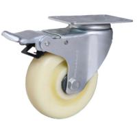 China 125mm Locking Cart Wheels Nylon Casters Lockable Castor Wheels for sale