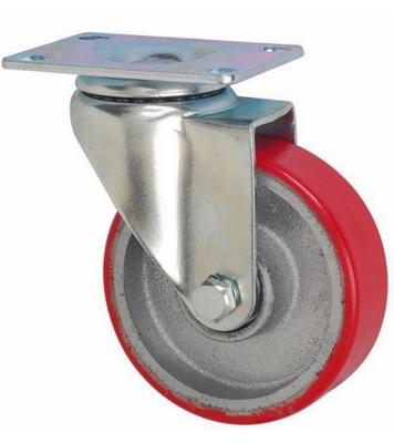 China 75mm Iron Casters Swivel Casters PU Wheels Cast Iron Wheels 90kgs for sale