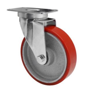 China 125mm Cast Iron Caster Wheels Urethane Casters Swivel Wheel  5 Inch for sale