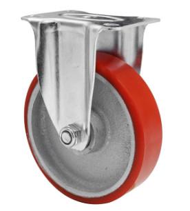 China 5 Inch  Iron Casters Pu Castor Wheel Zinc Plated for sale