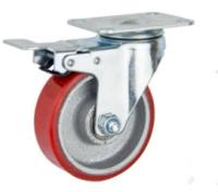 China 4 Inch Locking Wheels Pu Wheels Castors With Brakes for sale