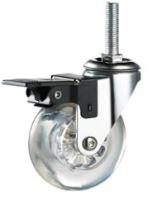 China 1.5 in clear furniture caster with threaded stem for sale