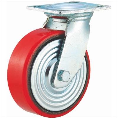China polyrethane wheels cast iron heavy duty castors 5 inch for sale