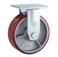 China heavy duty cast iron wheel red PU caster 8 inch for sale