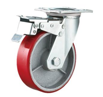 China 200mm Urethane Casters Iron Casters Swivel Caster Wheels Heavy Duty for sale