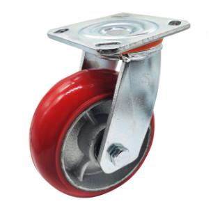 China 6 Inch Iron Wheels Heavy Duty Cast Iron Wheels Pu Castor Wheel for sale