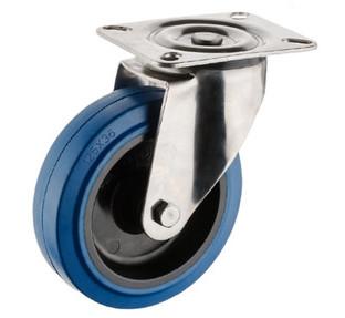 China 5'' Trolley Wheel Rubber Caster Wheels Hardwood Floor 125mm for sale