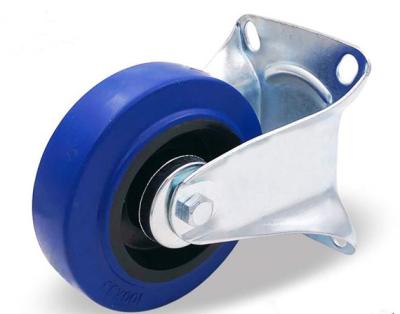 China 4 inch hand trolley wheels rubber caster fixed castor wheels 100mm for sale