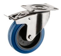 China 5 Inch Locking Casters Rubber Caster Wheels Wooden Floor 125mm for sale